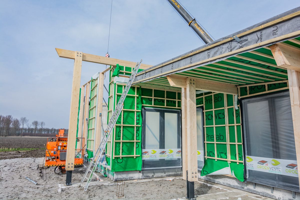 HSB wand met snelle bouwtijd door prefab productie | GroenPrefab
